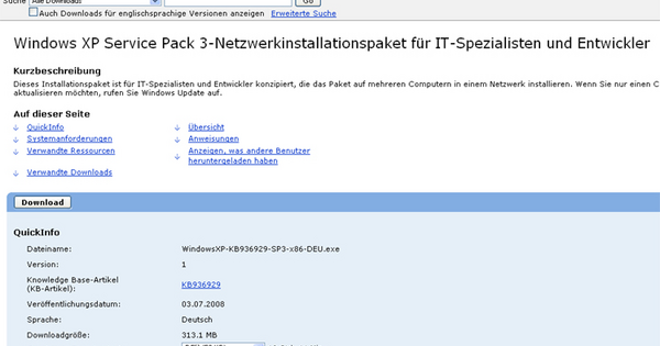 Neues vom Windows XP Service Pack 3 - Markt - connect professional